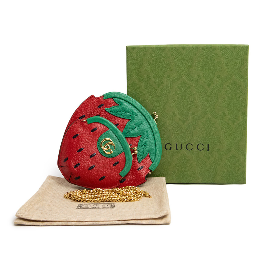 GUCCI - グッチ フルティーニ ストロベリー チェーン ショルダー GUCCI - グッチ フルティーニ ストロベリー チェーン ショルダー