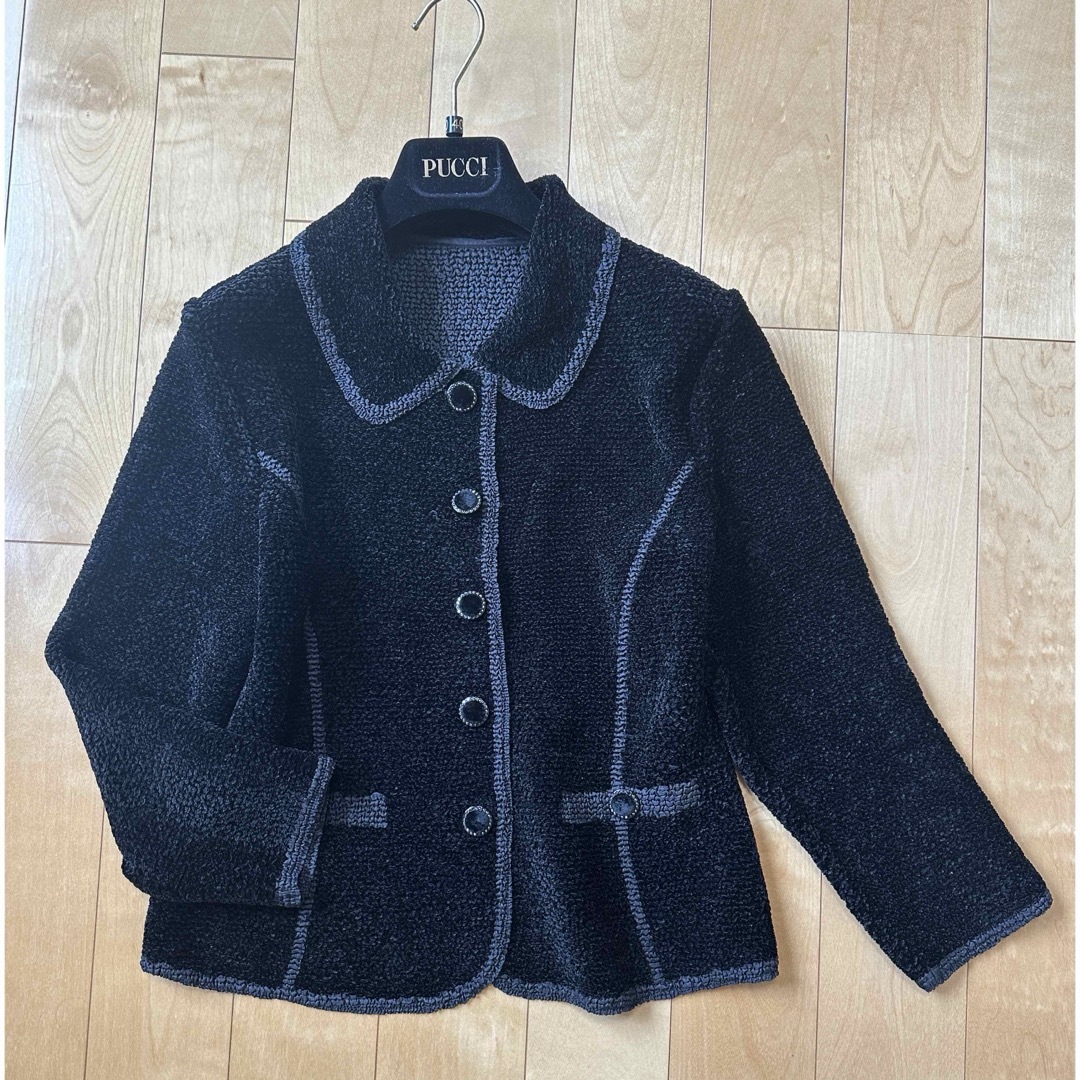 ユキトリイ プリーツ ジャケット 黒色 ベルベット ユキトリイ プリーツ ジャケット 黒色 ベルベット