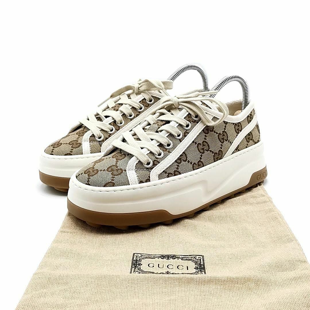 GUCCI - 美品 グッチ GUCCI 靴 スニーカー GGキャンバス 03 GUCCI - 美品 グッチ GUCCI 靴 スニーカー GGキャンバス 03