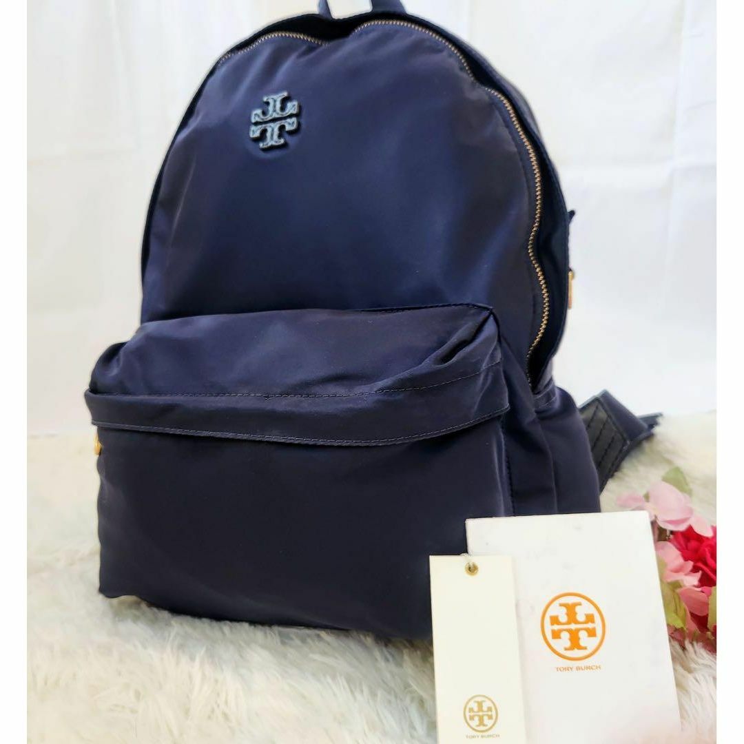 極美品】トリーバーチ リュックサック ナイロン×レザー 肩掛け 極美品】トリーバーチ リュックサック ナイロン×レザー 肩掛け