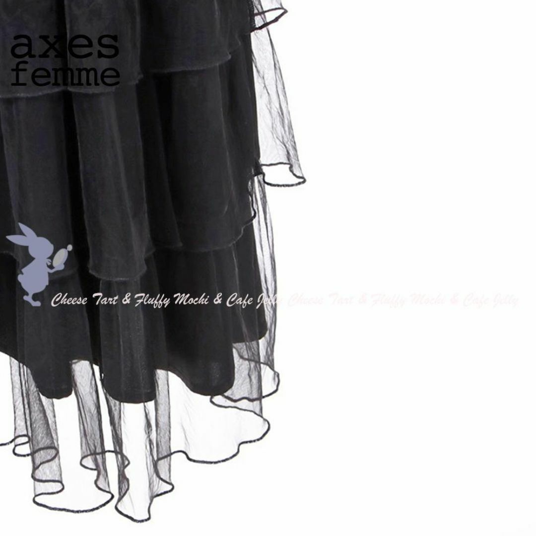 axes femme - axes femme ボリュームフリルドレス ワンピース 黒 axes femme - axes femme ボリュームフリルドレス ワンピース 黒