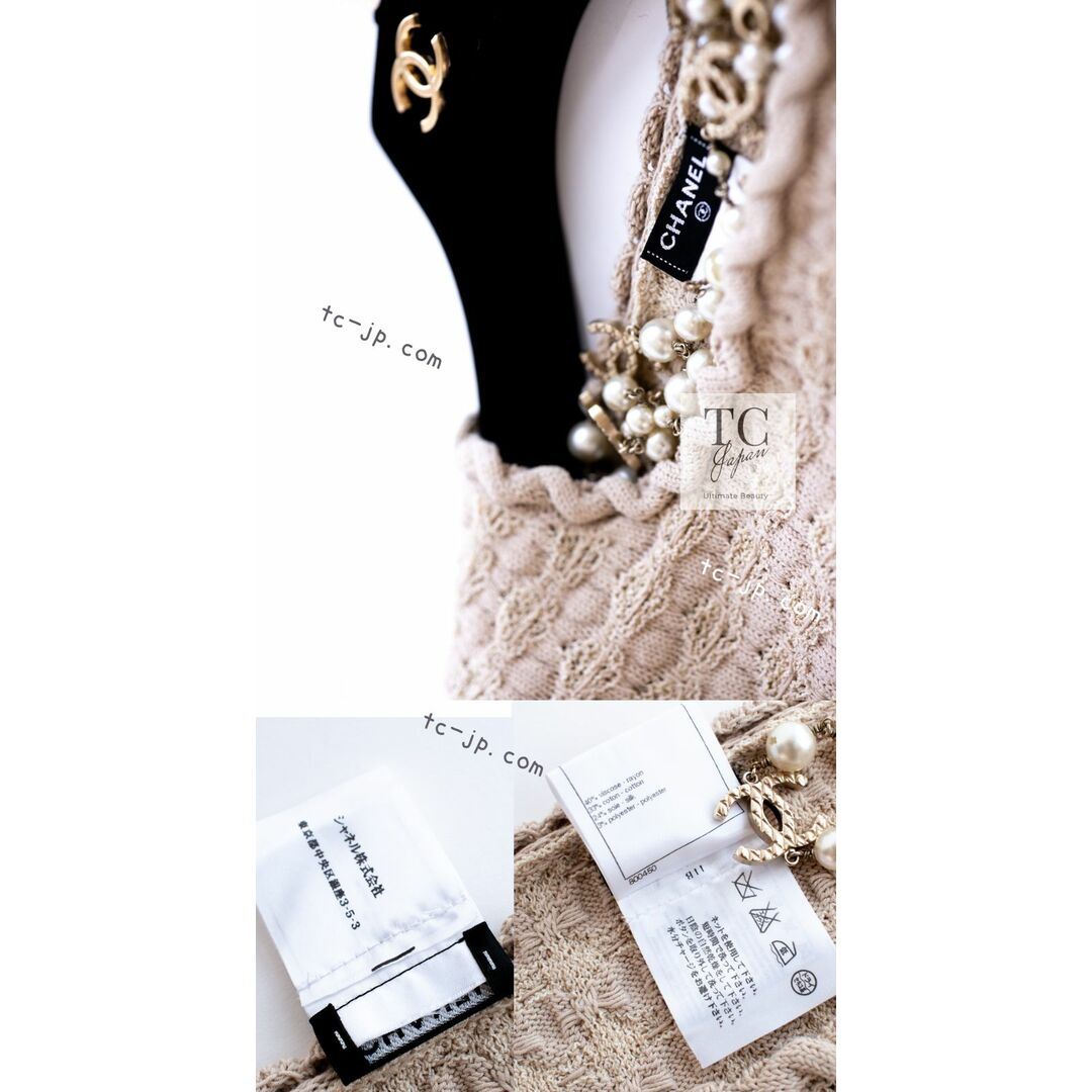 CHANEL - 41万 シャネル ワンピース CHANEL ベージュ ネイビー CHANEL - 41万 シャネル ワンピース CHANEL ベージュ ネイビー