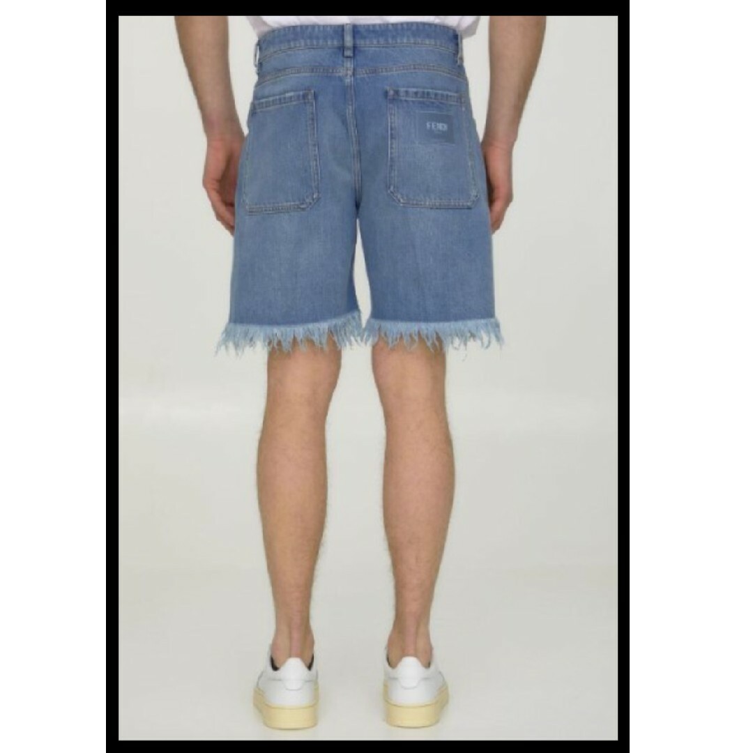 FENDI - 新品 定価15万位 Fendi 23SS フリンジ デニム ショーツ FENDI - 新品 定価15万位 Fendi 23SS フリンジ デニム ショーツ