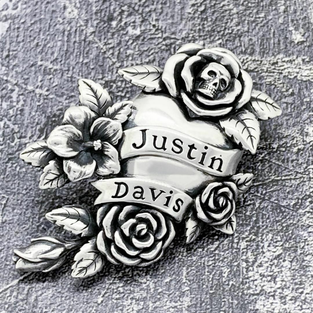 定価5.1万☆Justin Davis ハート・スカルモチーフネックレス 定価5.1万☆Justin Davis ハート・スカルモチーフネックレス