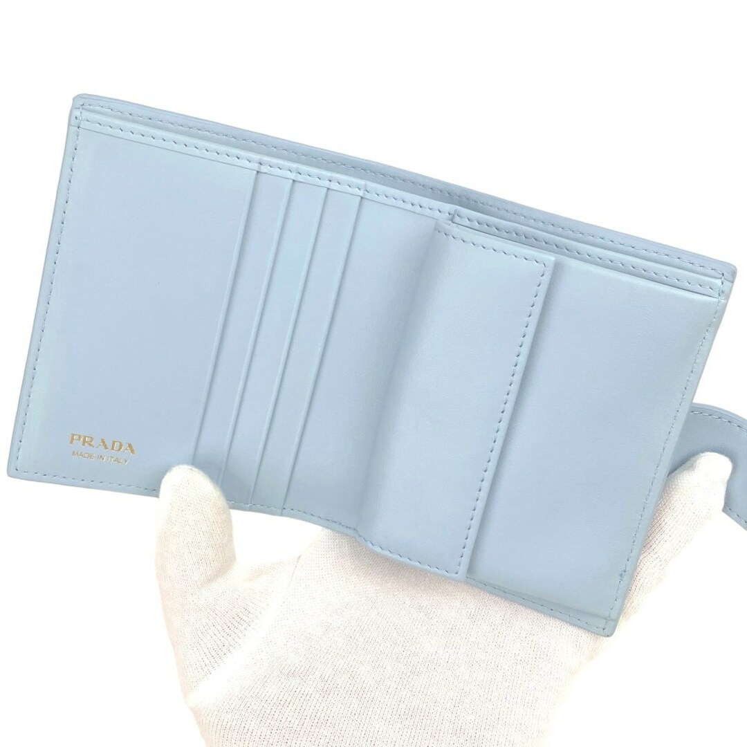□未使用□ プラダ 二つ折り コンパクト 財布 プレート □未使用□ プラダ 二つ折り コンパクト 財布 プレート