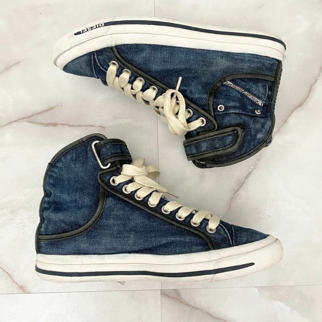DIESEL - A13599【美品】ディーゼル デニムハイカットスニーカー DIESEL - A13599【美品】ディーゼル デニムハイカットスニーカー