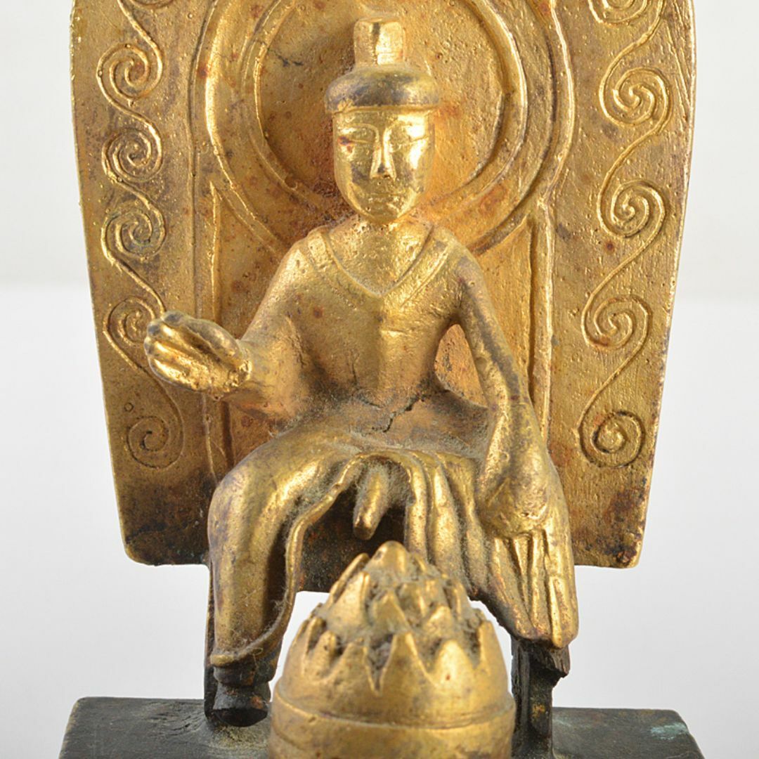仏教美術 高麗~李朝時代 古銅鍍金 弥勒菩薩半跏像 時代箱 M R7420 仏教美術 高麗~李朝時代 古銅鍍金 弥勒菩薩半跏像 時代箱 M R7420
