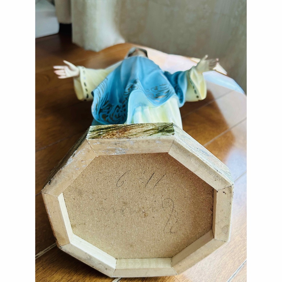 超超希少52cm】✞ 両腕を広げる聖心の聖母マリア像 宗教彫 超超希少52cm】✞ 両腕を広げる聖心の聖母マリア像 宗教彫