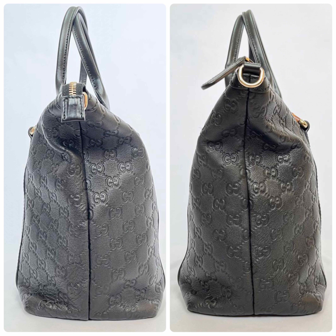 GUCCI - 希少美品 グッチ 2way トートバッグ シマ バンブー A4 GUCCI - 希少美品 グッチ 2way トートバッグ シマ バンブー A4
