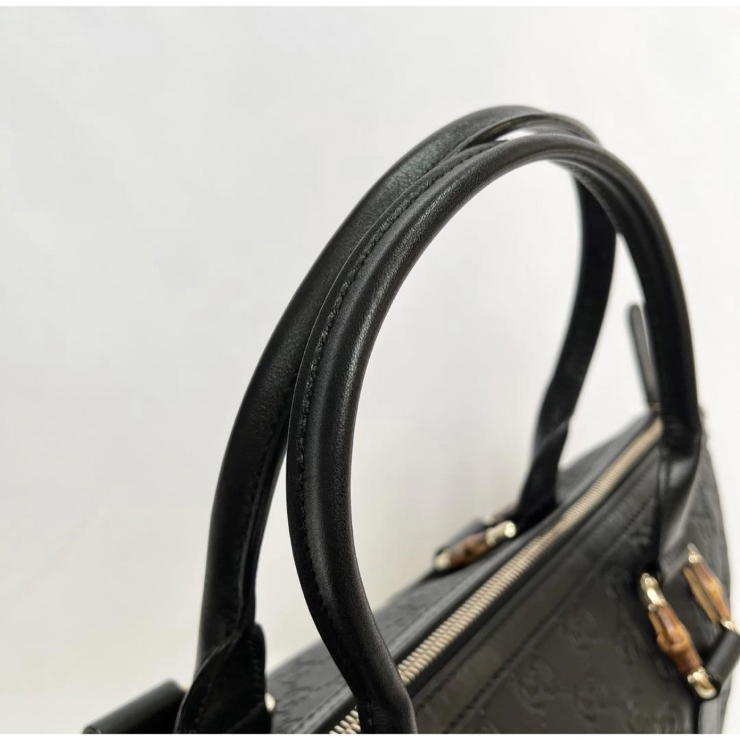 GUCCI - 希少美品 グッチ 2way トートバッグ シマ バンブー A4 GUCCI - 希少美品 グッチ 2way トートバッグ シマ バンブー A4