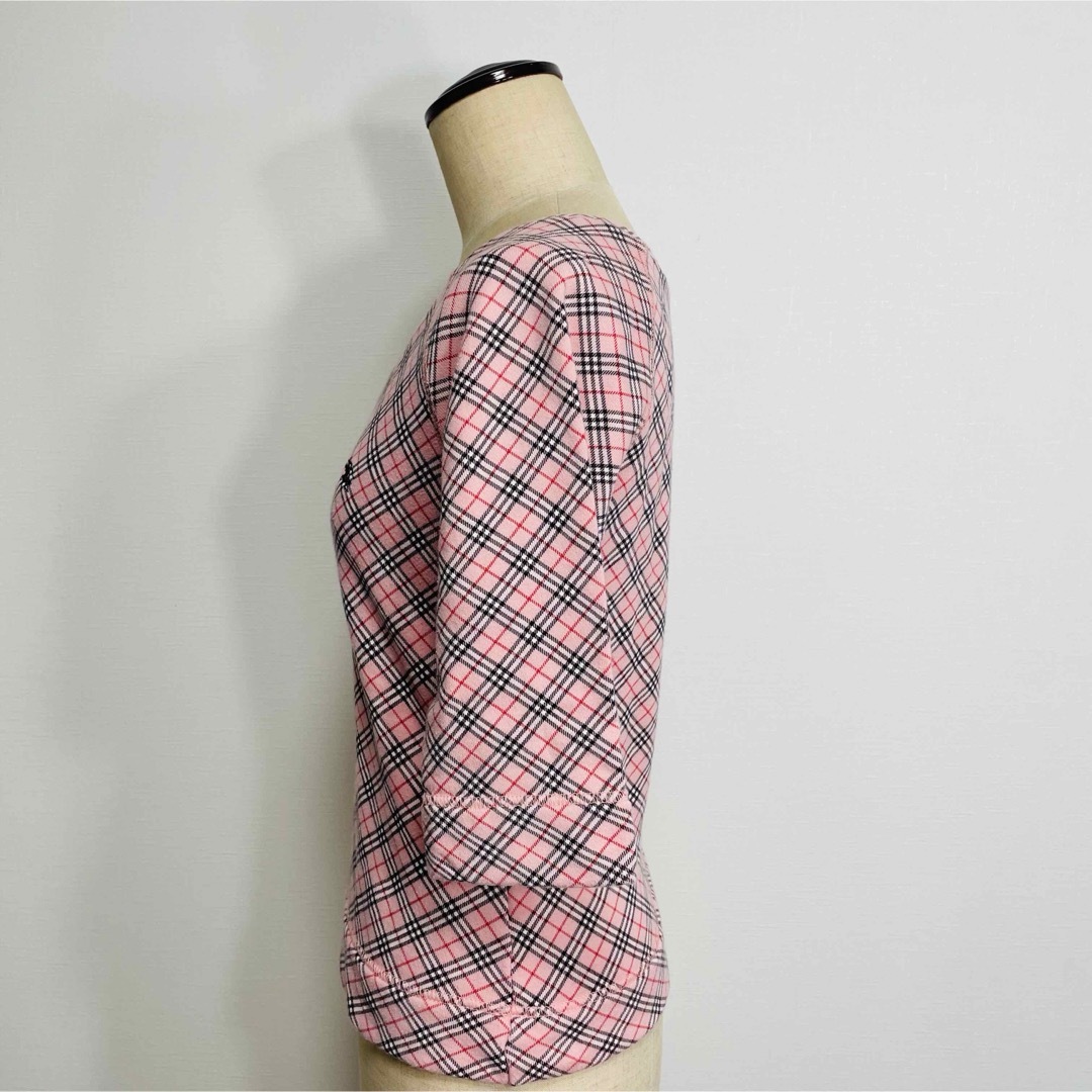 BURBERRY - バーバリー カットソー◎5分袖 ロンTピンクノバ BURBERRY - バーバリー カットソー◎5分袖 ロンTピンクノバ