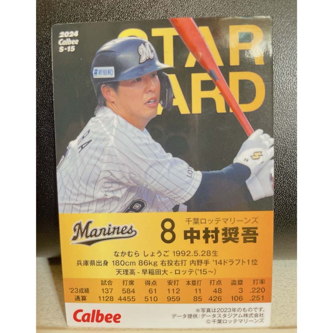 2024 プロ野球チップス STAR CARD 千葉ロッテ 中村奨吾 2024 プロ野球チップス STAR CARD 千葉ロッテ 中村奨吾