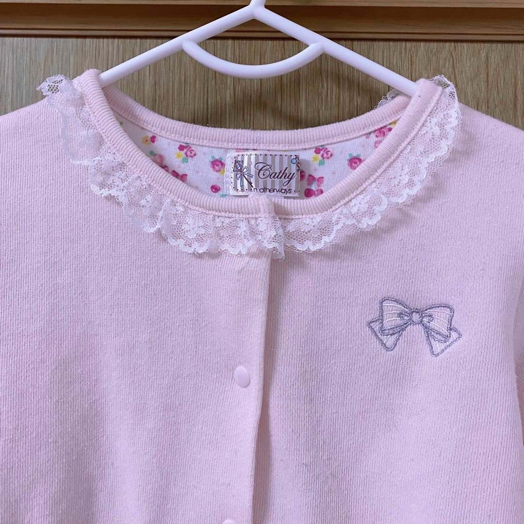 motherways 猫刺繍 薄手カーディガン 堅い 110 motherways 猫刺繍 薄手カーディガン 堅い 110
