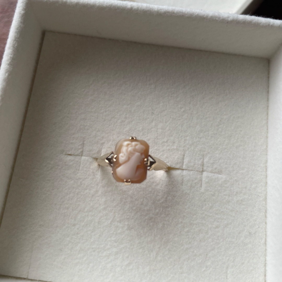 カメオリング 9金 ゴールド シェルカメオリング イギリス製9ct カメオリング 9金 ゴールド シェルカメオリング イギリス製9ct
