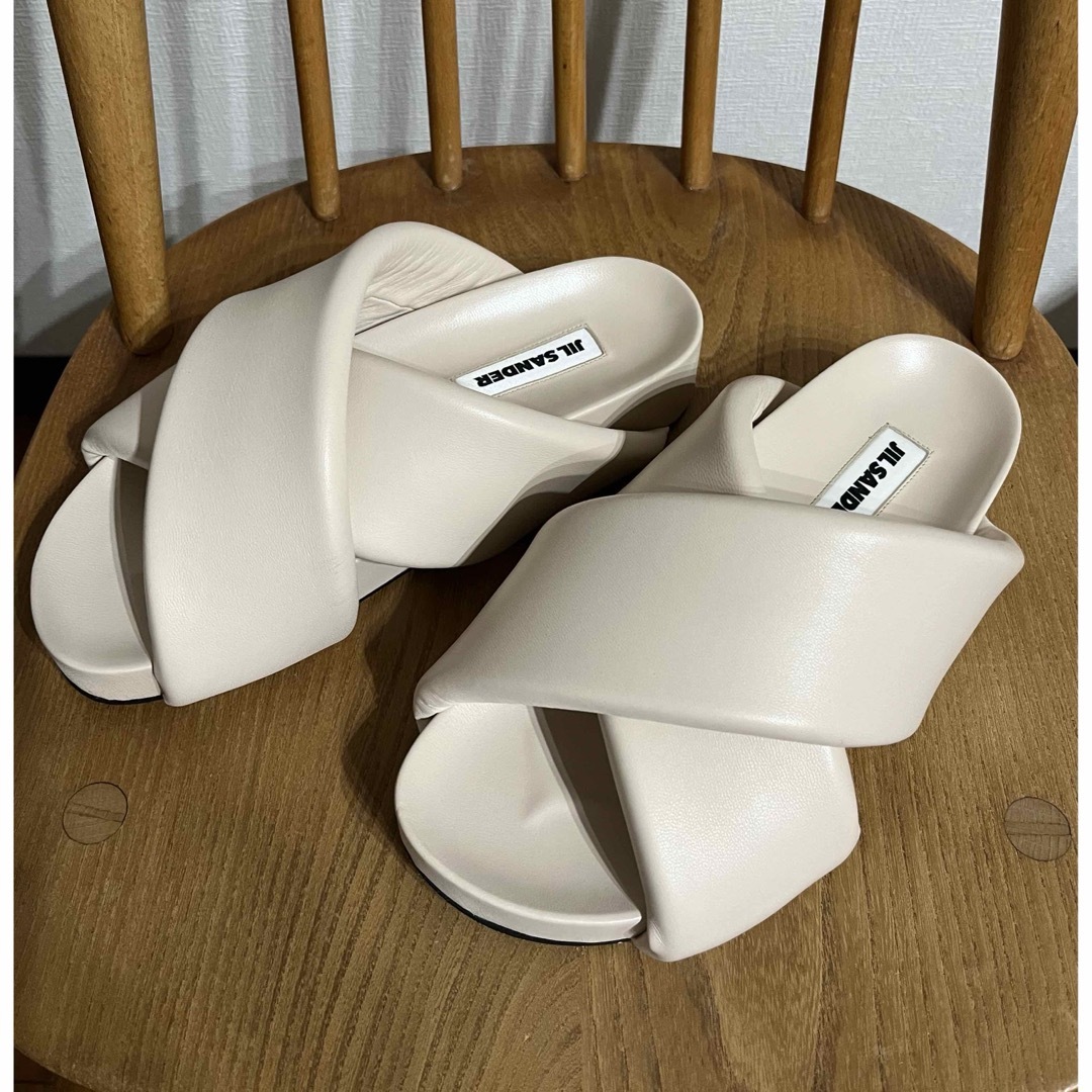 JIL SANDER - 美品☆JILSANDER シアリングスライドサンダル 38 JIL SANDER - 美品☆JILSANDER シアリングスライドサンダル 38