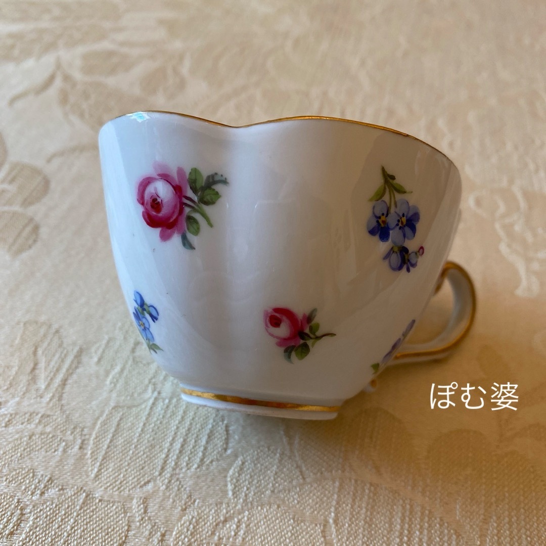 MEISSEN - 【古マイセン】カップ&ソーサー/クローバー型 MEISSEN - 【古マイセン】カップ&ソーサー/クローバー型