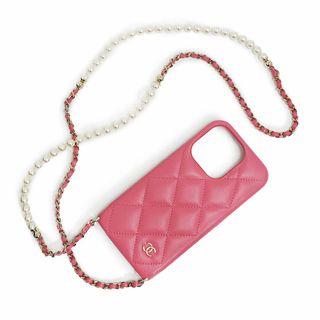 CHANEL - シャネル マトラッセ パール チェーン ショルダー 携帯 CHANEL - シャネル マトラッセ パール チェーン ショルダー 携帯