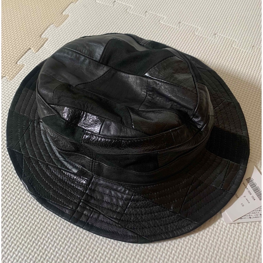 未使用 KIJIMA TAKAYUKI ブラックレザーバケットハット(KIJIMA 未使用 KIJIMA TAKAYUKI ブラックレザーバケットハット(KIJIMA
