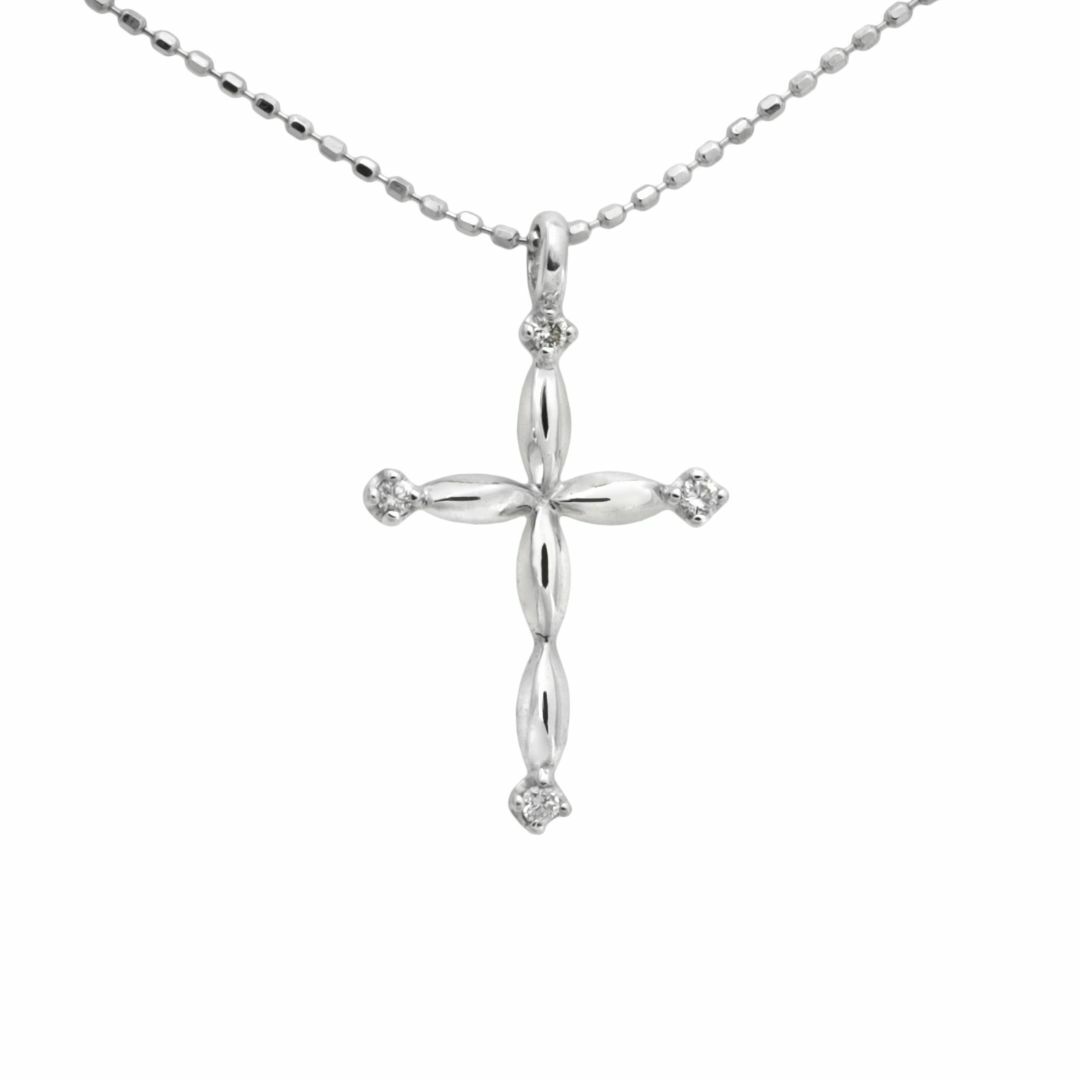 クロスデザインリバーシブルネックレス K18WG クロスデザインリバーシブルネックレス K18WG