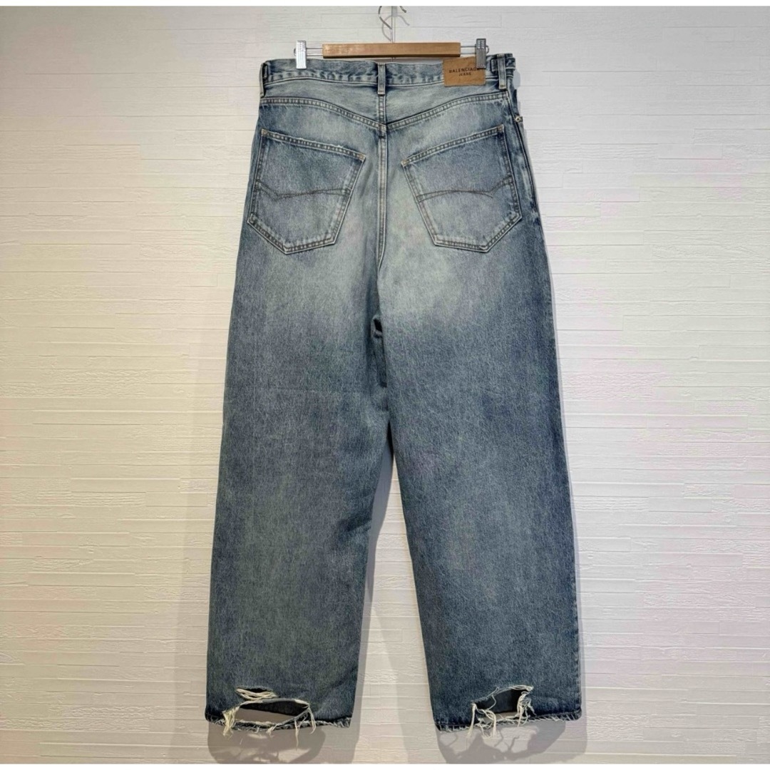 BALENCIAGA 23AWデストロイ加工スーパーラージバギーデニムSサイズ BALENCIAGA 23AWデストロイ加工スーパーラージバギーデニムSサイズ