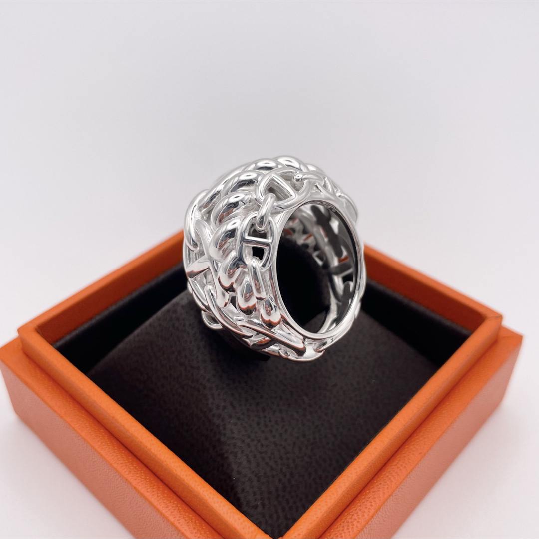 HERMES - ERMES 54 シェーヌダンクル マルチチェーン リング HERMES - ERMES 54 シェーヌダンクル マルチチェーン リング