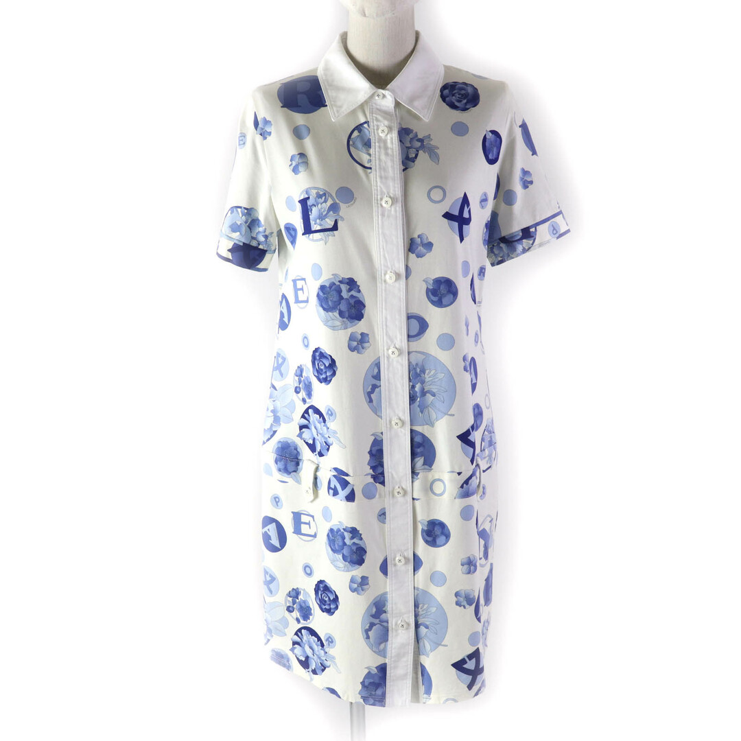 極美品☆LEONARD SPORT レオナールスポーツ ロゴボタン付 花柄 極美品☆LEONARD SPORT レオナールスポーツ ロゴボタン付 花柄