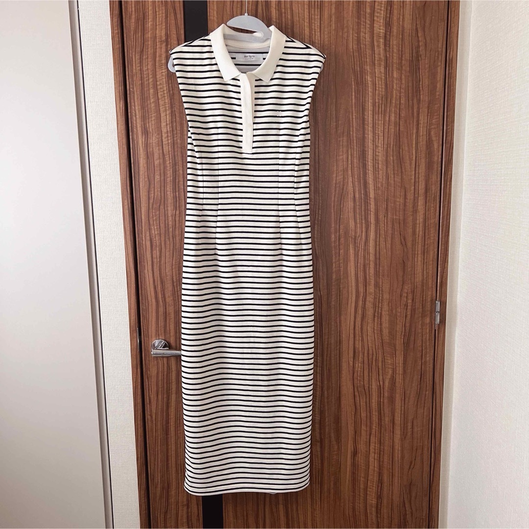 Her lip to - 【Herlipto】French Sleeve Polo Long Dressの通販 Her lip to - 【Herlipto】French Sleeve Polo Long Dressの通販