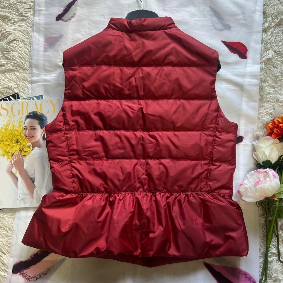 美品】M´S GRACY ダウンベスト 赤 38 ペプラム 美品】M´S GRACY ダウンベスト 赤 38 ペプラム