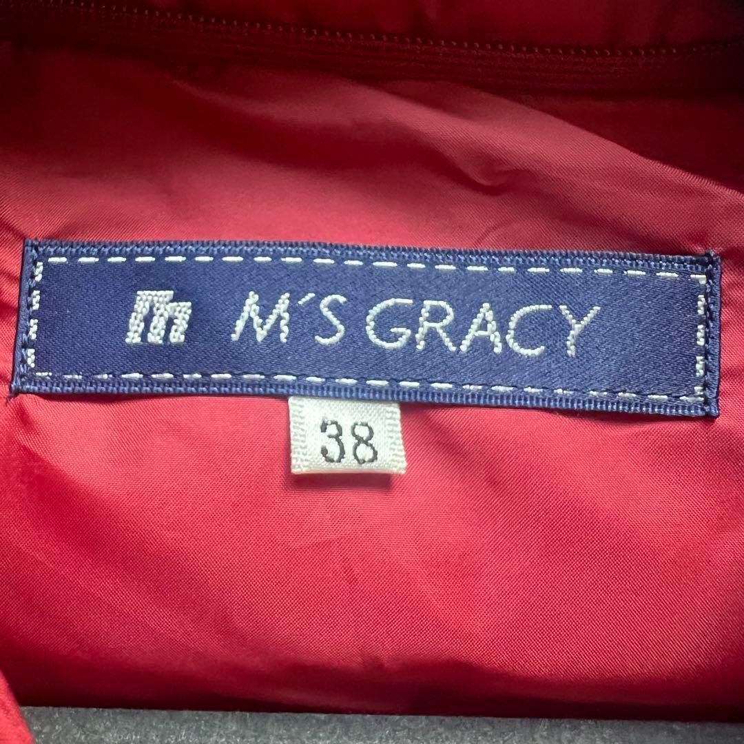 美品】M´S GRACY ダウンベスト 赤 38 ペプラム 美品】M´S GRACY ダウンベスト 赤 38 ペプラム