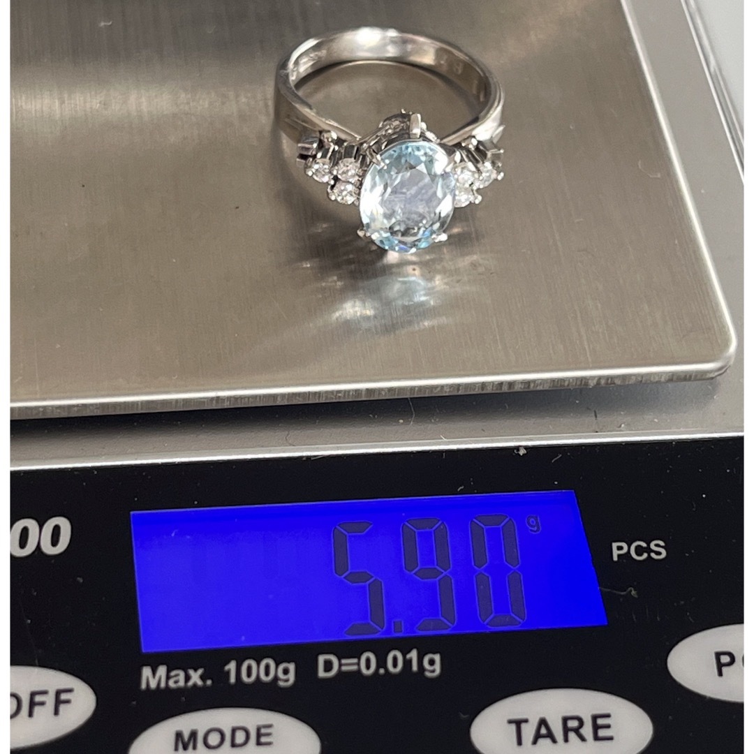 プラチナ✨アクアマリン1.65ct✨無色透明ダイヤリング✨透明感 プラチナ✨アクアマリン1.65ct✨無色透明ダイヤリング✨透明感