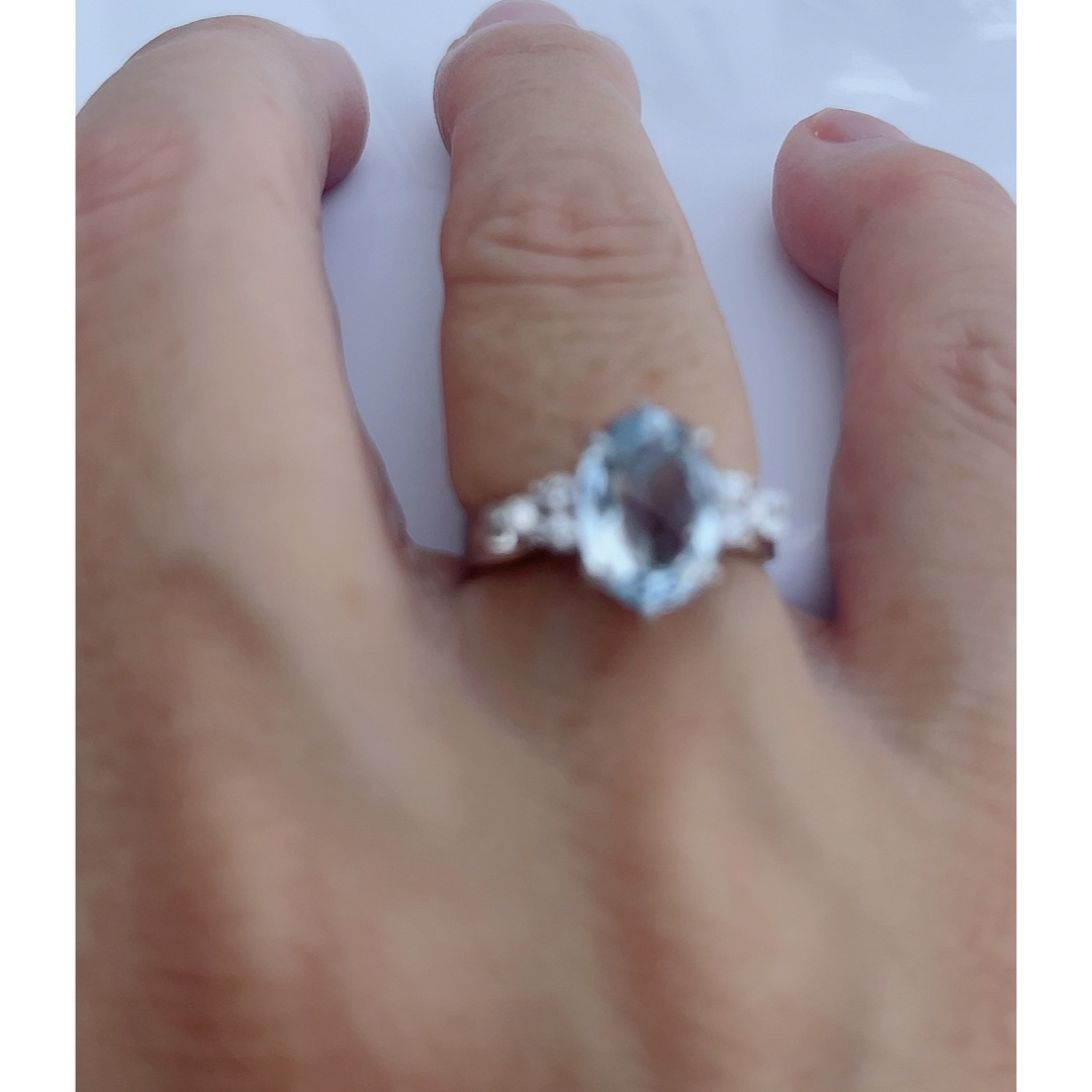 プラチナ✨アクアマリン1.65ct✨無色透明ダイヤリング✨透明感 プラチナ✨アクアマリン1.65ct✨無色透明ダイヤリング✨透明感