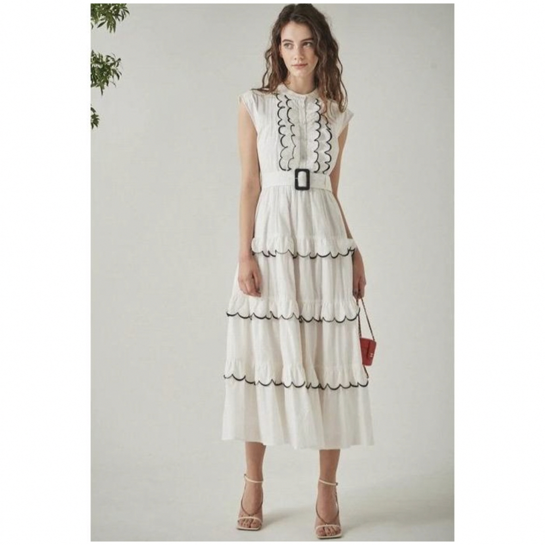 Estella.K エステラケー バイカラースカラップドレス WHTの通販 Estella.K エステラケー バイカラースカラップドレス WHTの通販