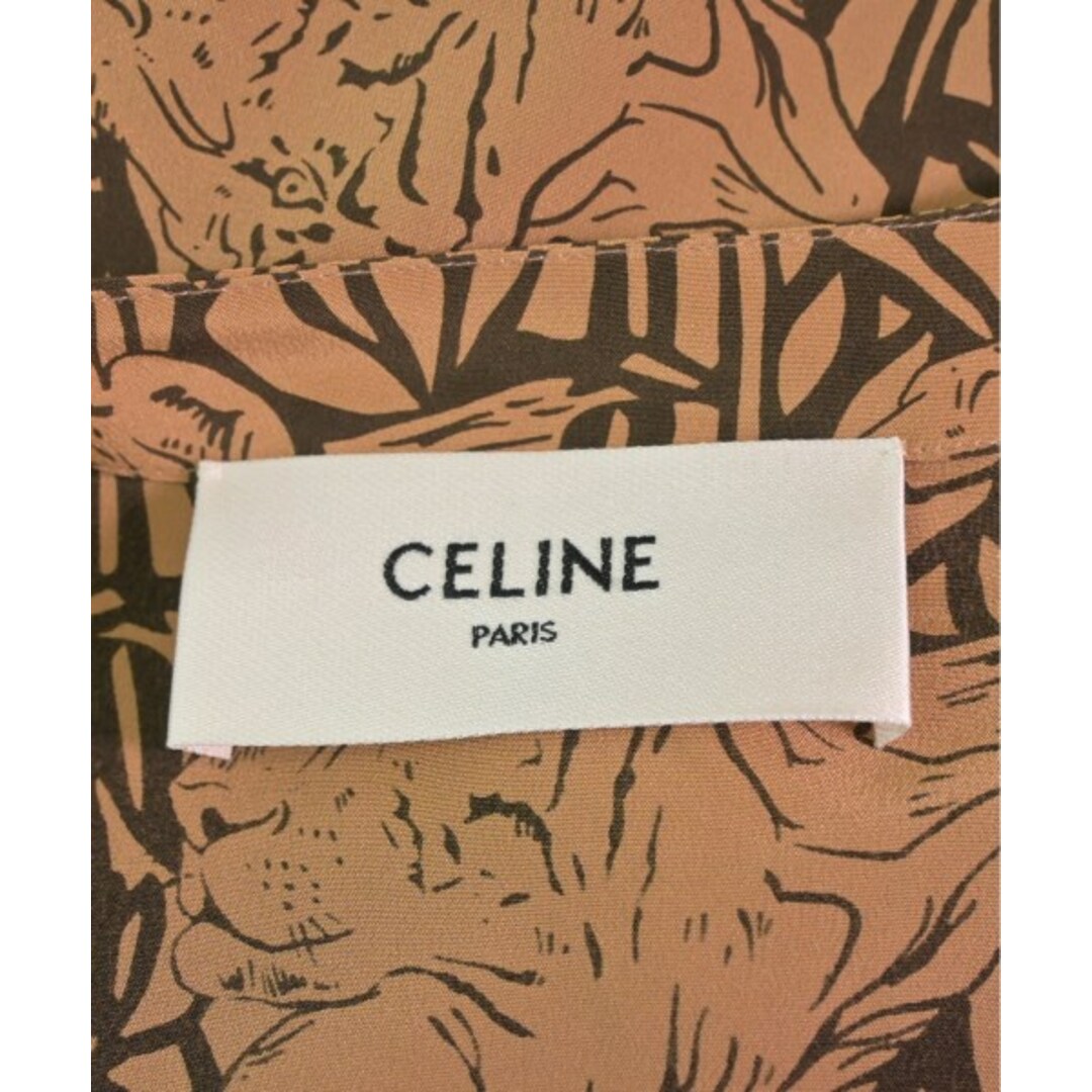 CELINE - CELINE セリーヌ ワンピース 34(XXS位) 茶x黒(総柄 CELINE - CELINE セリーヌ ワンピース 34(XXS位) 茶x黒(総柄