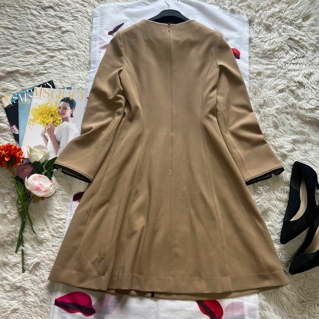 M'S GRACY - 【美品】M'S GRACY 膝丈ワンピース ベージュ フレア M'S GRACY - 【美品】M'S GRACY 膝丈ワンピース ベージュ フレア
