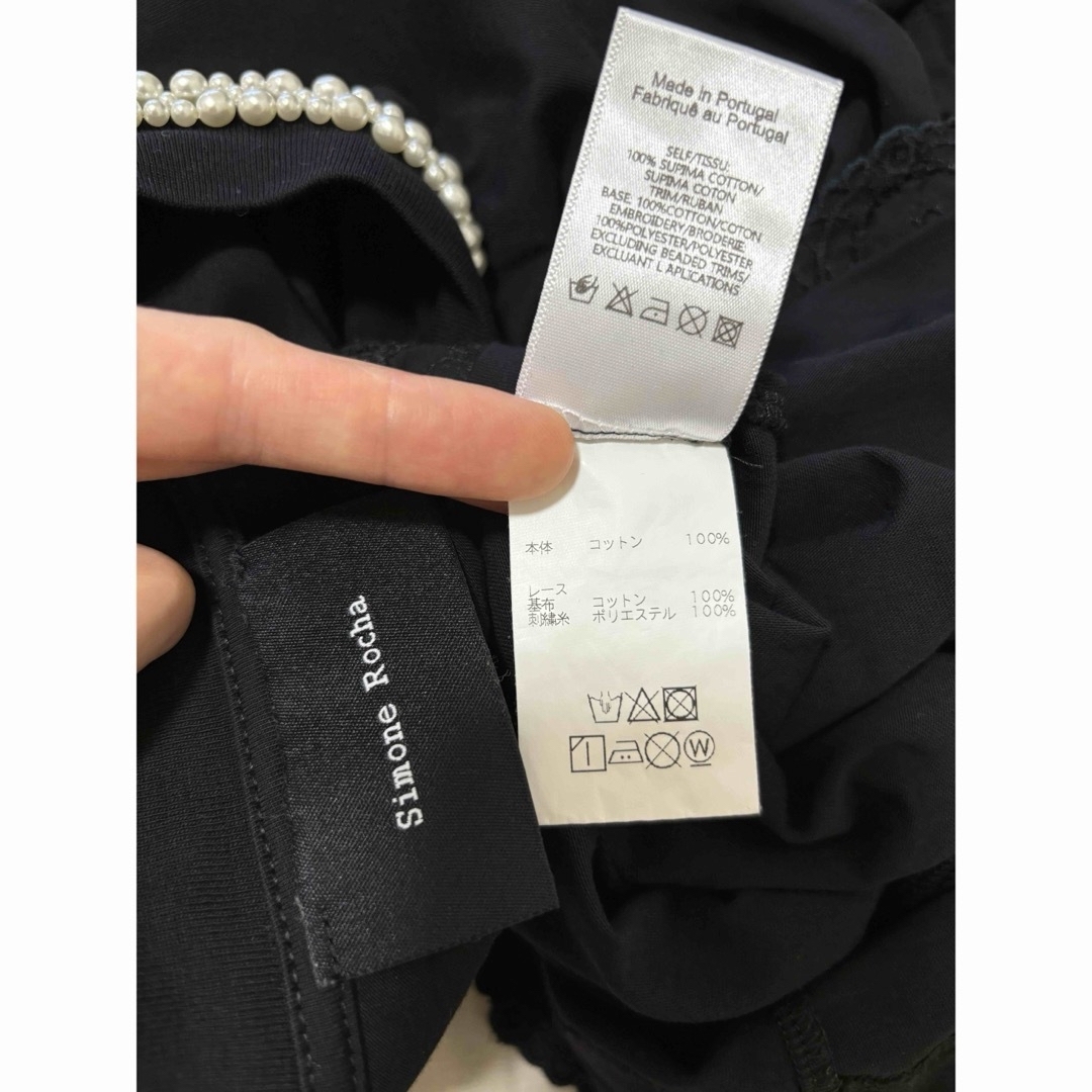 simone rocha シモーネロシャ パール カットソー ブラック simone rocha シモーネロシャ パール カットソー ブラック
