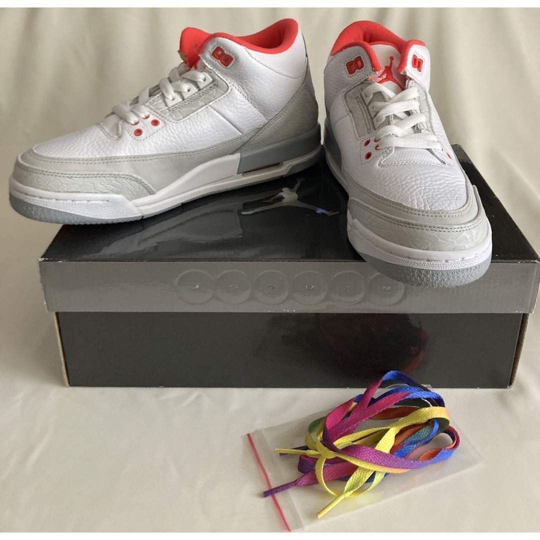 美品】希少!AIR JORDAN 3 RETRO White Crimson 美品】希少!AIR JORDAN 3 RETRO White Crimson