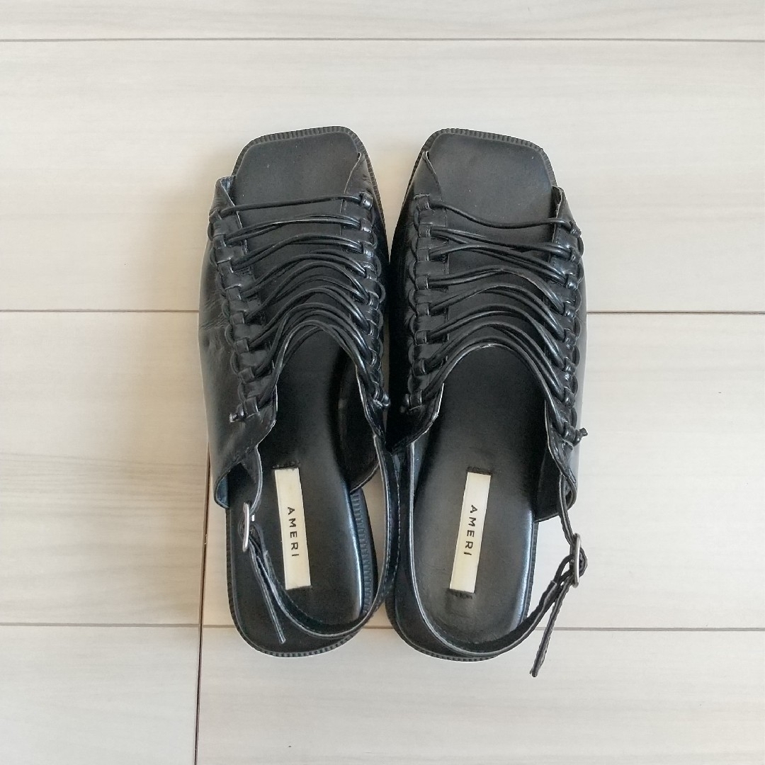 627)Ameri VINTAGE BUNDLING SANDAL ブラックMの通販 by snow 627)Ameri VINTAGE BUNDLING SANDAL ブラックMの通販 by snow