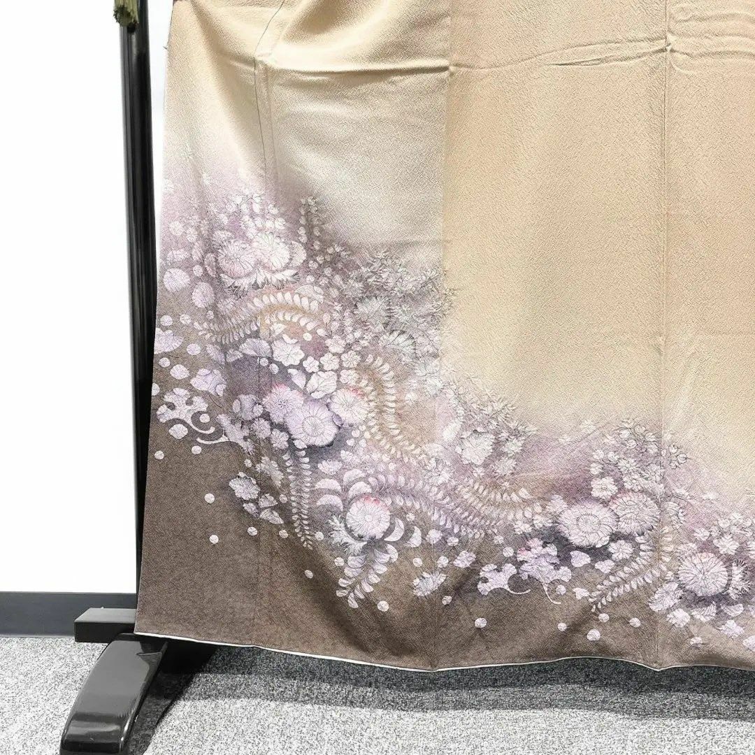 付け下げ 辻ヶ花模様 グラデーション ベージュ系 着物 062w p 付け下げ 辻ヶ花模様 グラデーション ベージュ系 着物 062w p