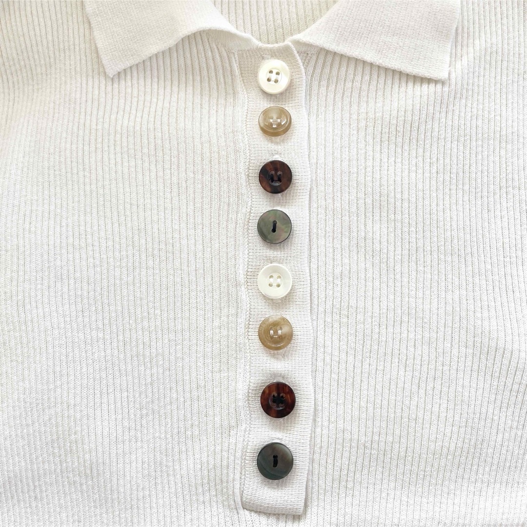 ENFOLD - ☆最終価格 2024SS 美品 ENFOLD RIB POLO リブ ポロ 白 ENFOLD - ☆最終価格 2024SS 美品 ENFOLD RIB POLO リブ ポロ 白