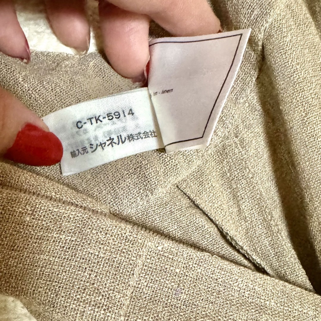 激レア美品 シャネル チェーンベルト付きリネンロングワンピース 激レア美品 シャネル チェーンベルト付きリネンロングワンピース