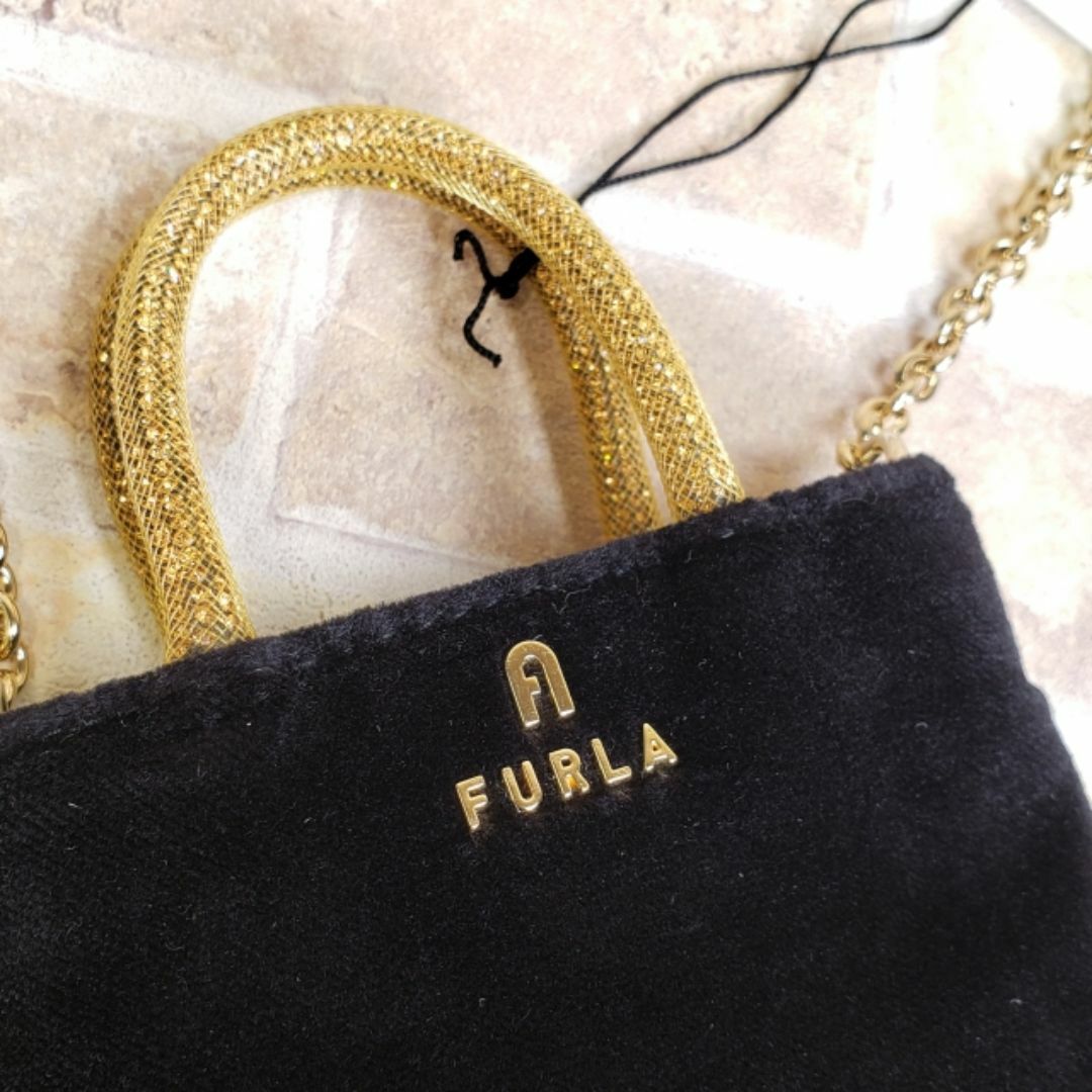 FURLA - 未使用 フルラ FURLA ☆ ベロア 2WAY パーティーバッグ FURLA - 未使用 フルラ FURLA ☆ ベロア 2WAY パーティーバッグ
