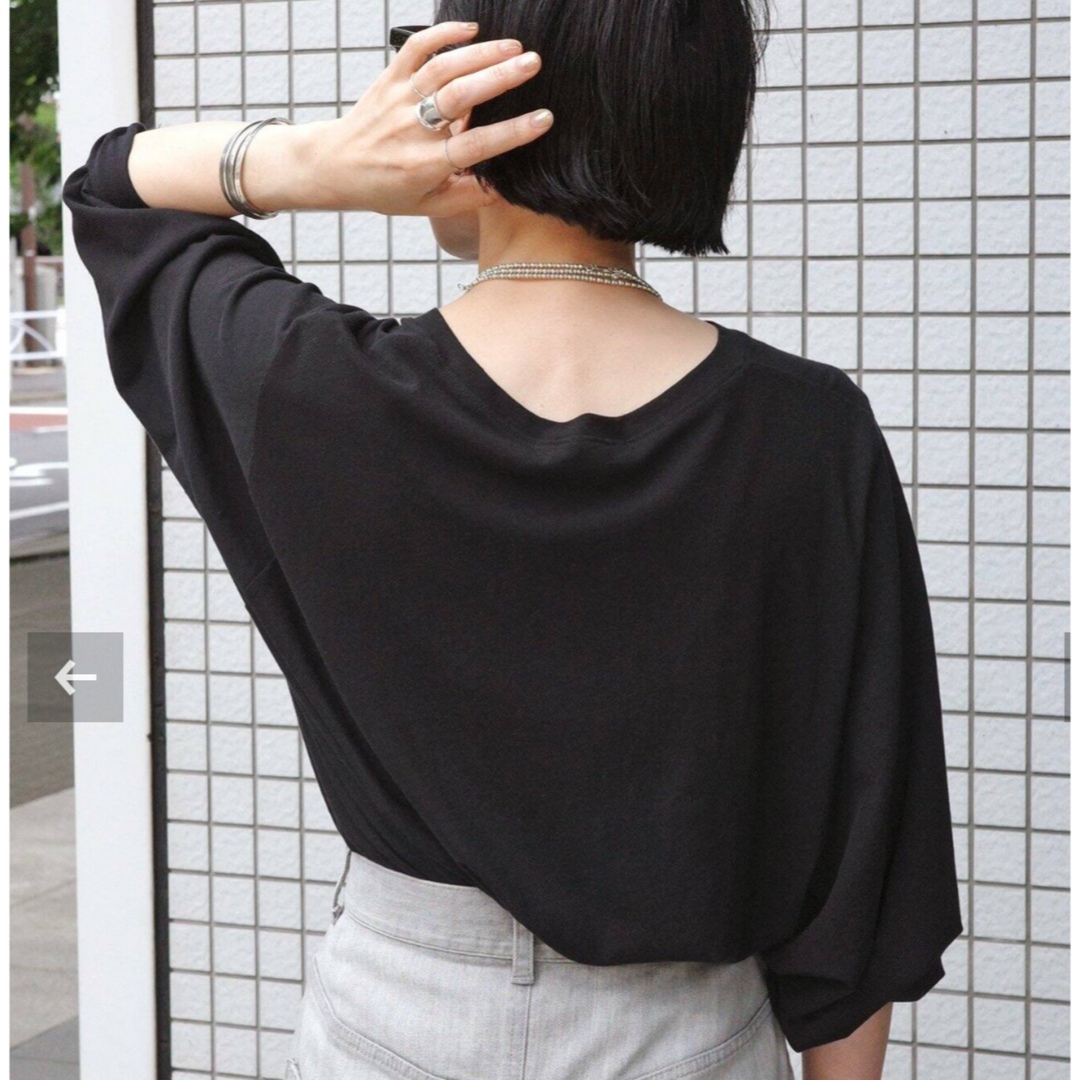 AP STUDIO ワイドスリーブTシャツ ブラック 新品未使用タグ付き AP STUDIO ワイドスリーブTシャツ ブラック 新品未使用タグ付き