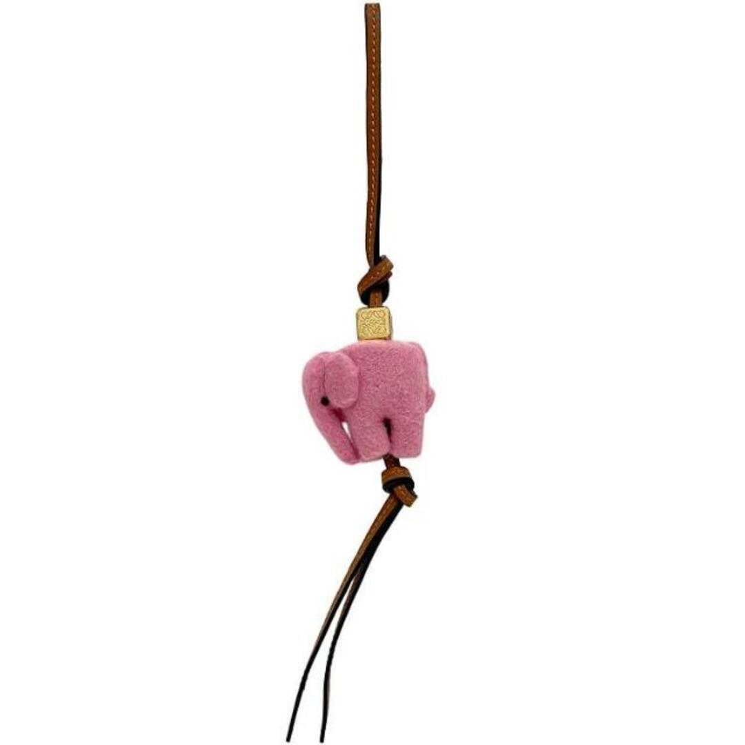 LOEWE - ロエベ エレファント バッグチャーム ピンク ブラウン LOEWE - ロエベ エレファント バッグチャーム ピンク ブラウン