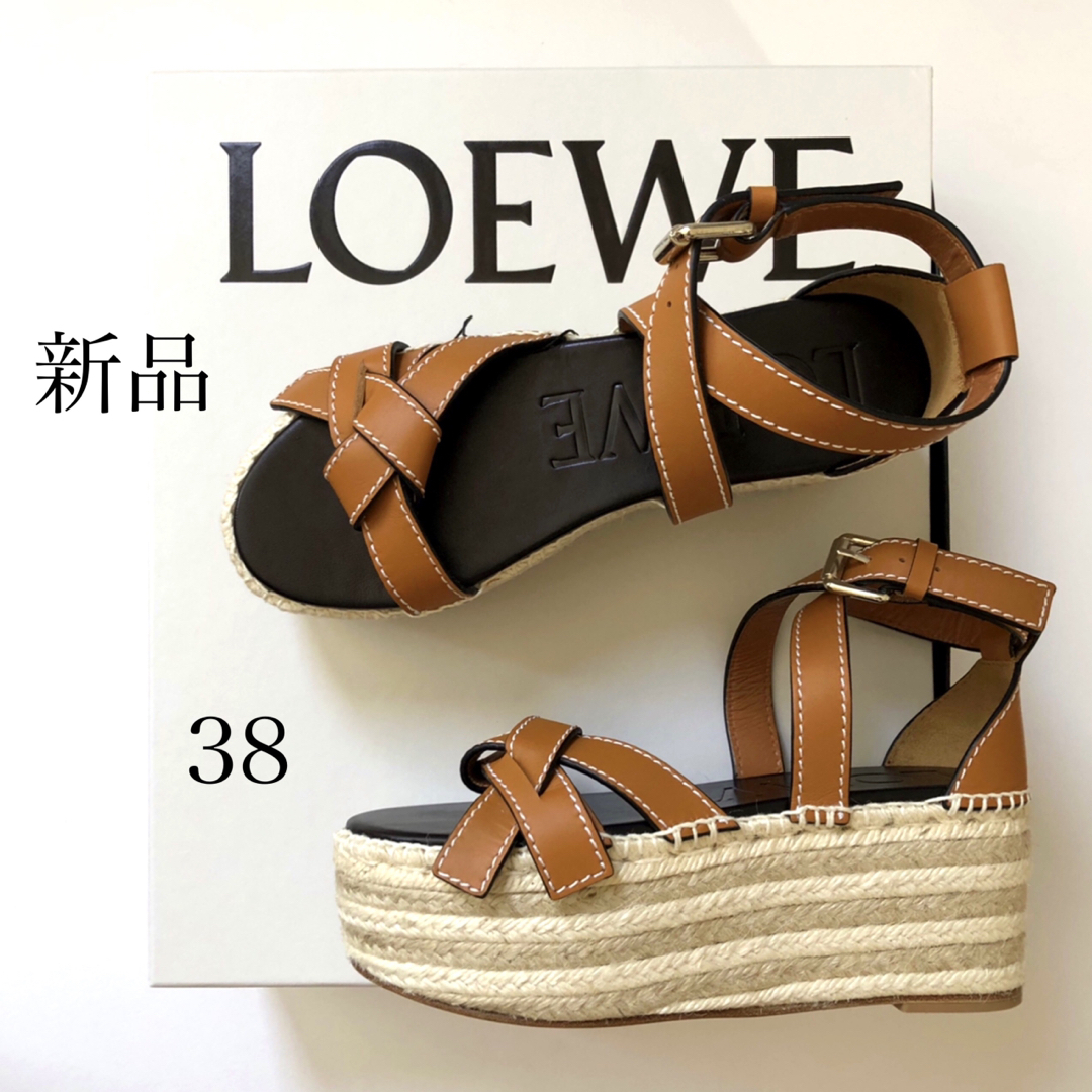 新品 38 LOEWE ロエベ GATE ゲート プラットホーム サンダル 新品 38 LOEWE ロエベ GATE ゲート プラットホーム サンダル