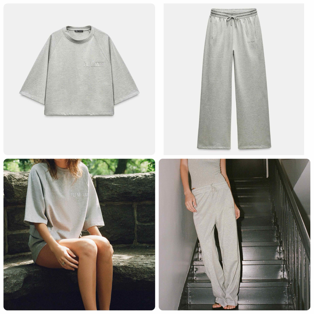 ZARA - ZARA メタリッククロップド丈テキストTシャツ&メタリック ZARA - ZARA メタリッククロップド丈テキストTシャツ&メタリック
