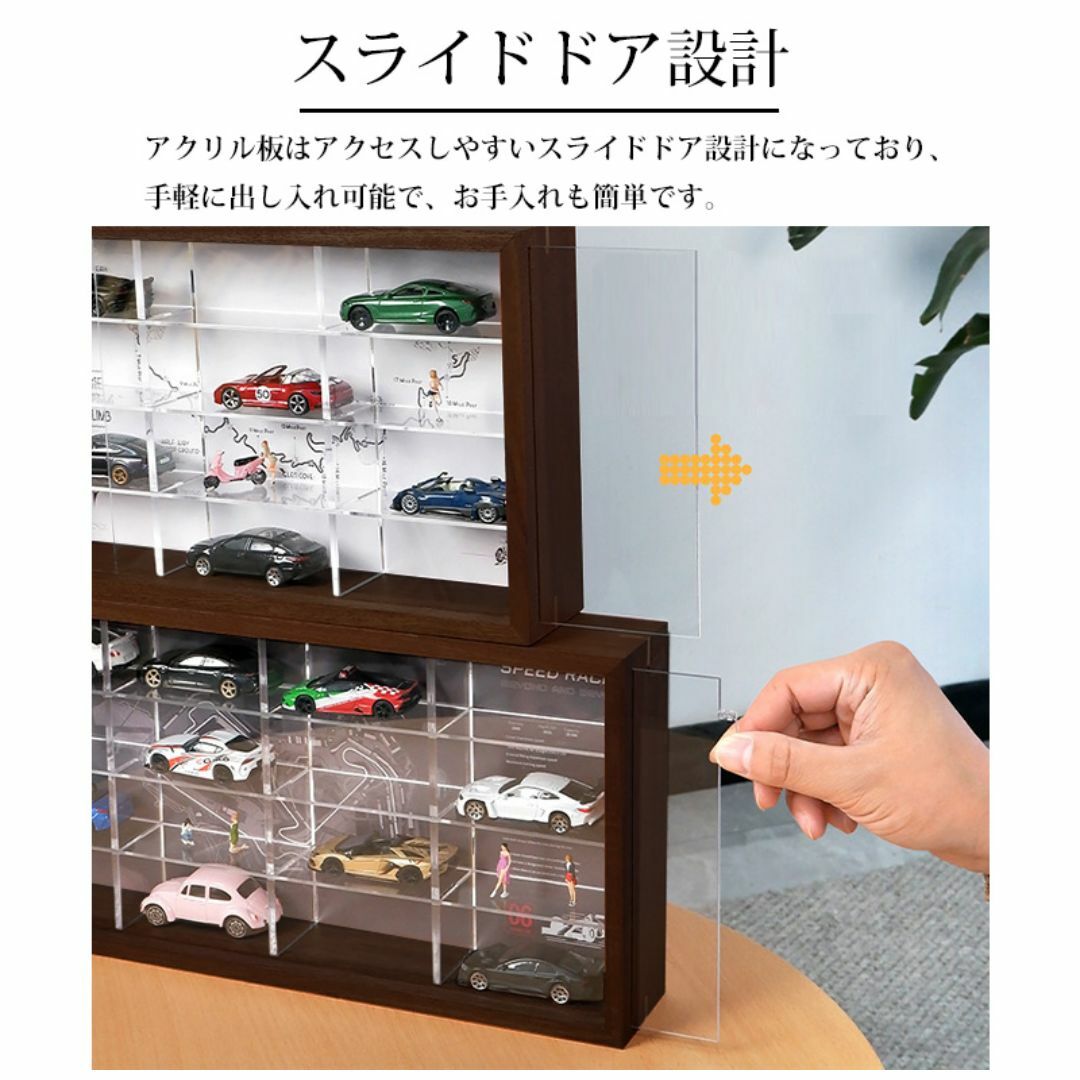 コレクションケース ミニカーケース 木製 アクリル 1/64 CB-09WH コレクションケース ミニカーケース 木製 アクリル 1/64 CB-09WH