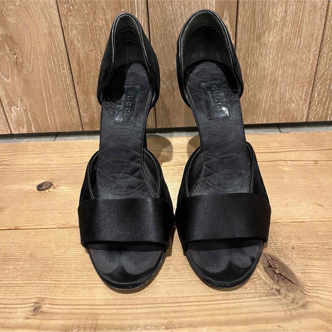 GUCCI - グッチ GUCCI スエード×サテン ヒール サンダル 36 GUCCI - グッチ GUCCI スエード×サテン ヒール サンダル 36