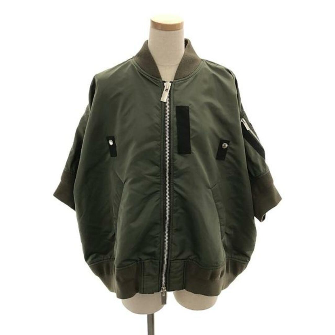 sacai nylon なにげなく twill blouson カーキ MA-1 sacai nylon なにげなく twill blouson カーキ MA-1