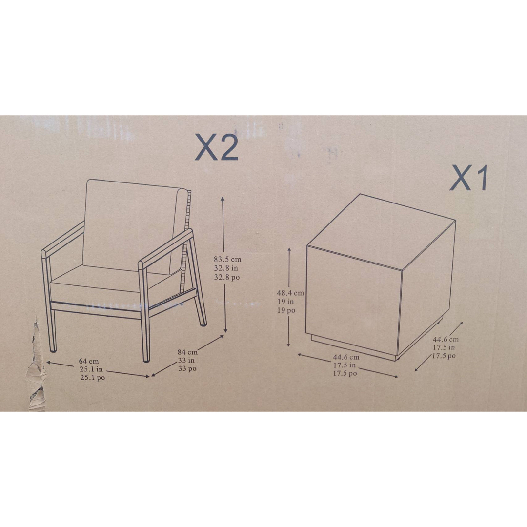 コストコ - アジオ KEATS テーブル&チェア 3点セット 屋外家具 コストコ - アジオ KEATS テーブル&チェア 3点セット 屋外家具