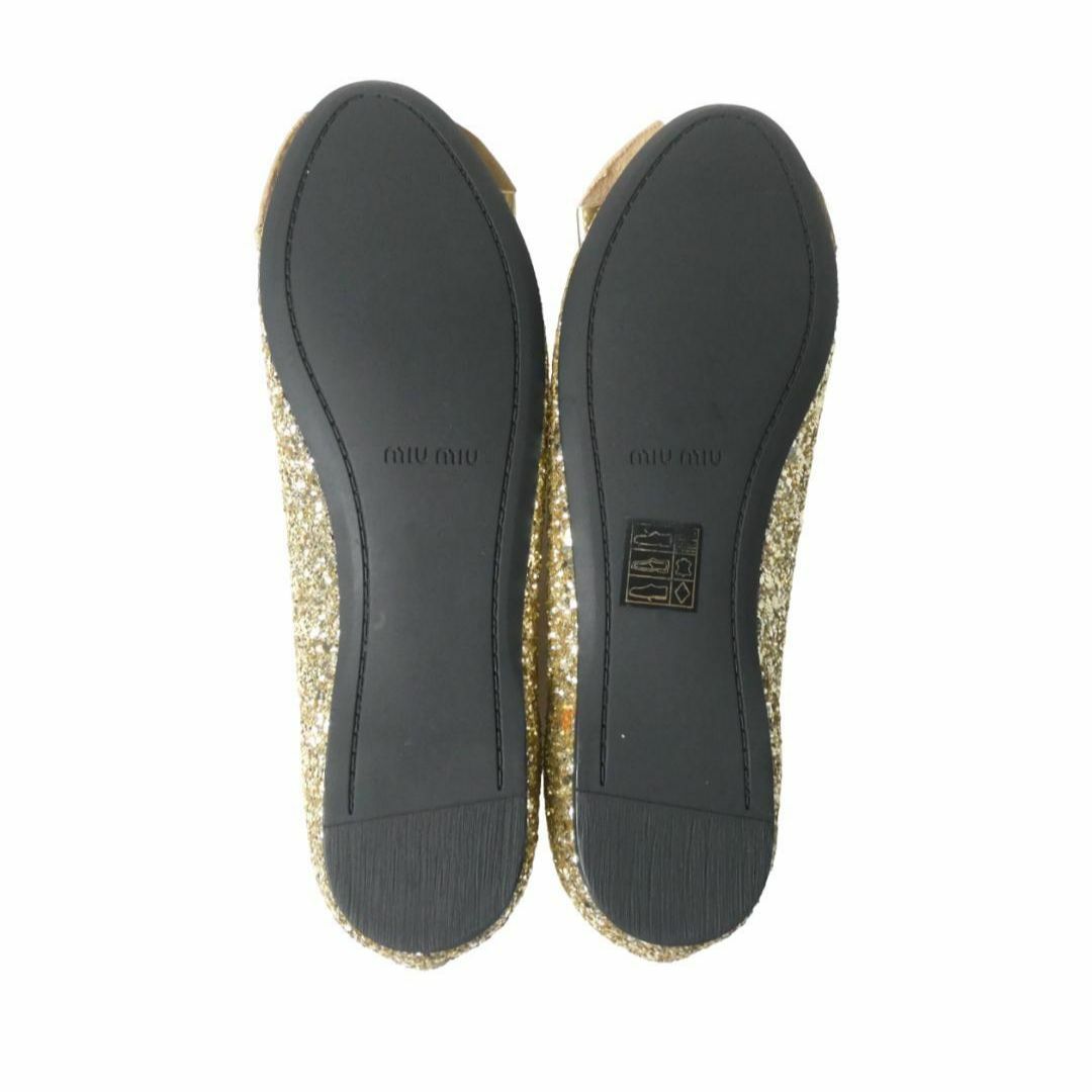未使用 MIU MIU グリッター ラインストーン ぺたんこ フラット 未使用 MIU MIU グリッター ラインストーン ぺたんこ フラット